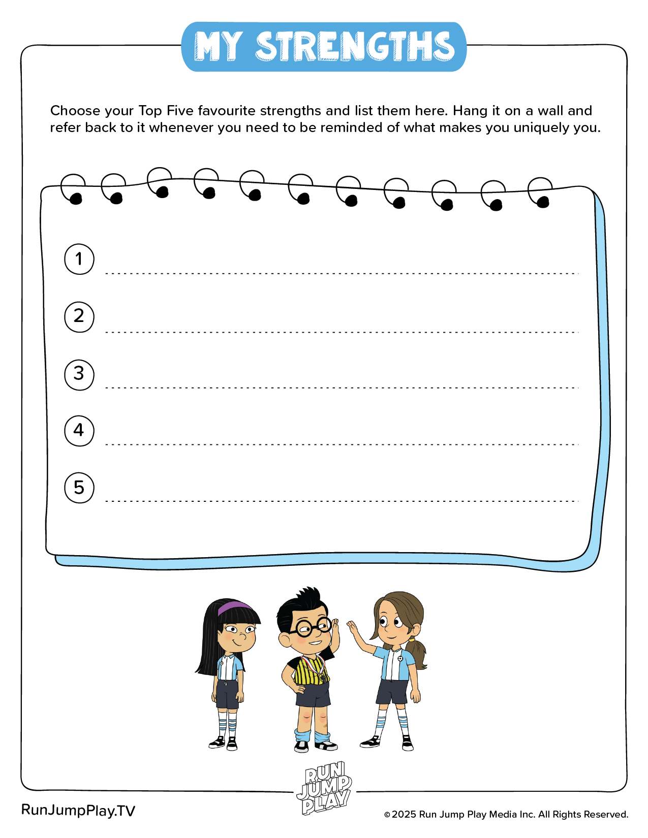 Strengths & Challenges – Self-Reflection Tool – RunJumpPlay