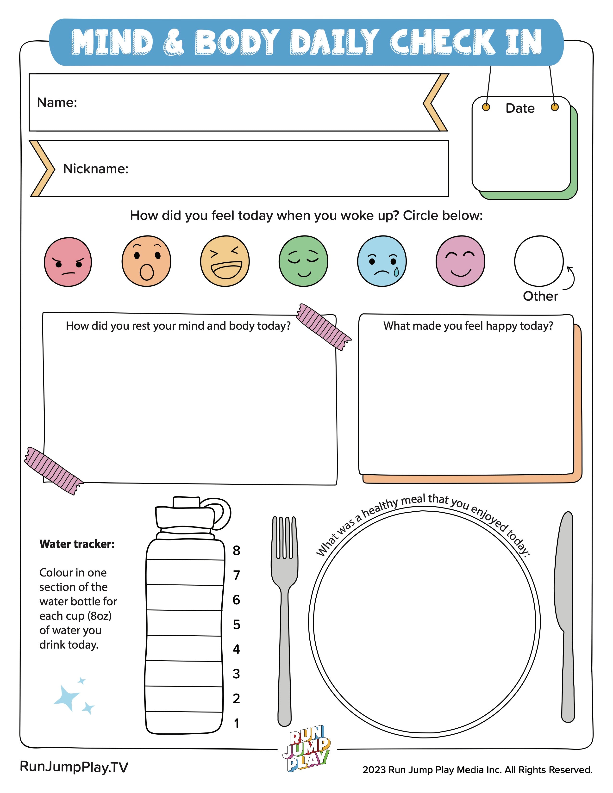 Mind & Body Daily Check-In – RunJumpPlay