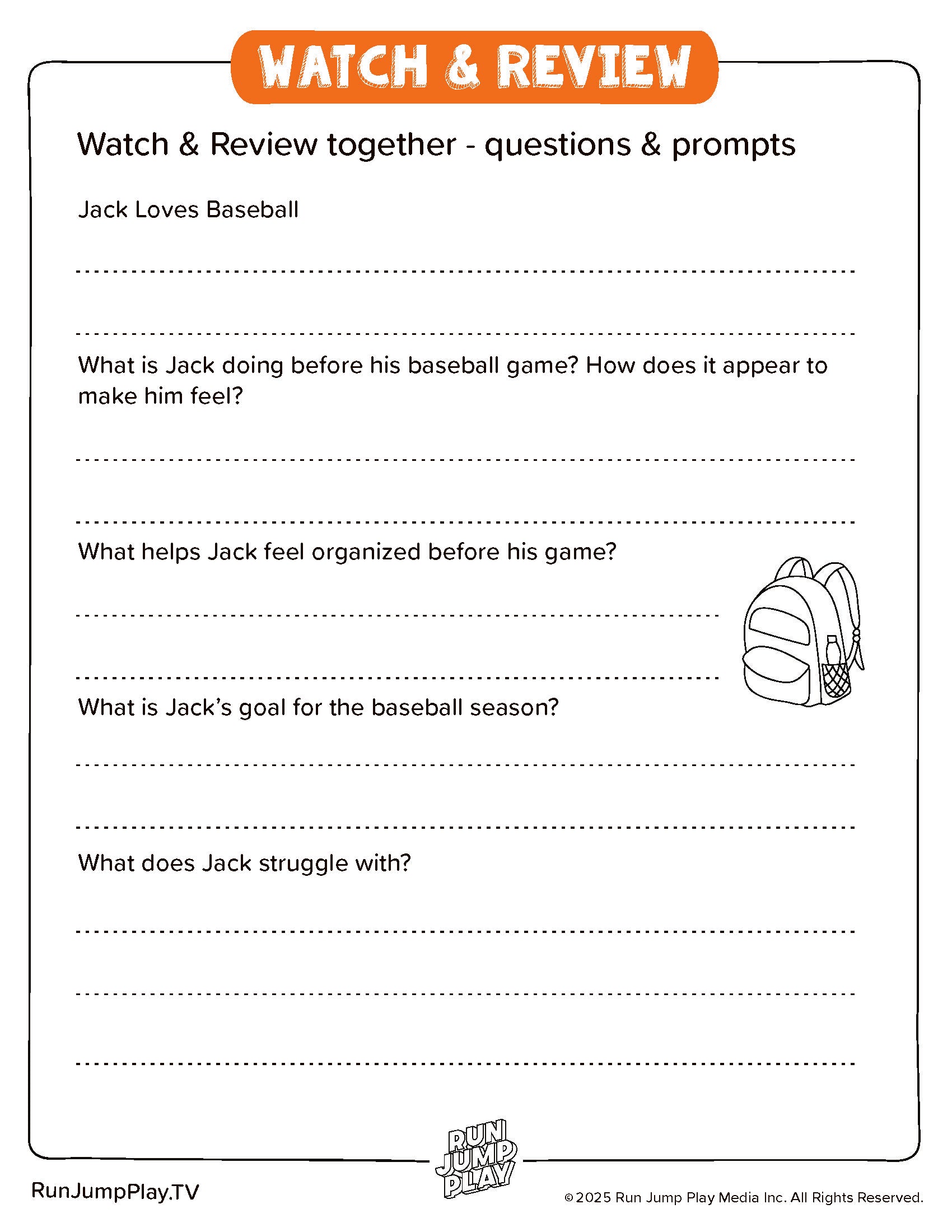 Watch & Review – Jack Loves Baseball – RunJumpPlay